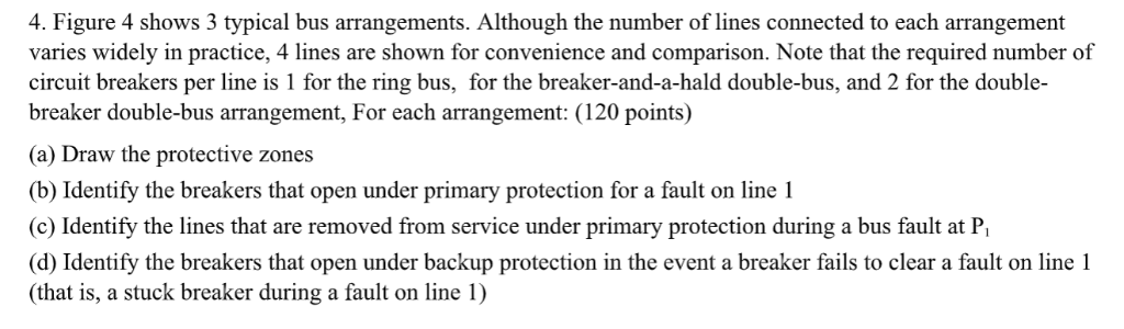 Solved 4. Figure 4 shows 3 typical bus arrangements. | Chegg.com