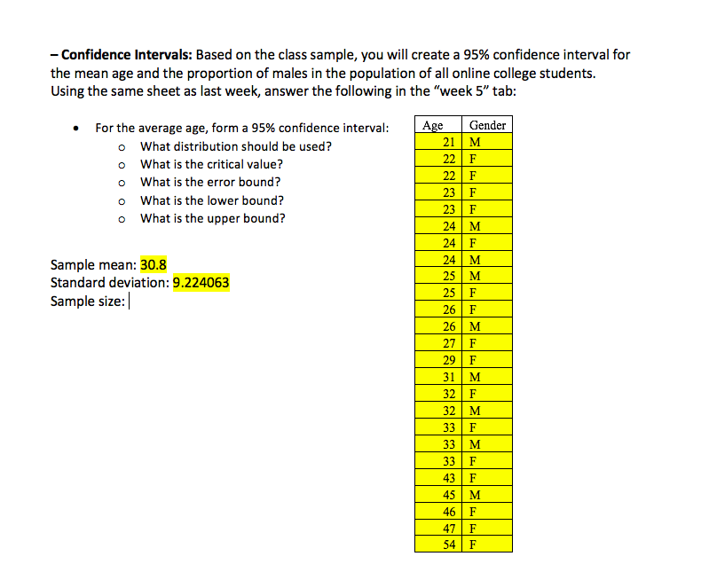 Solved - Confidence intervals: Based on the class sample, | Chegg.com