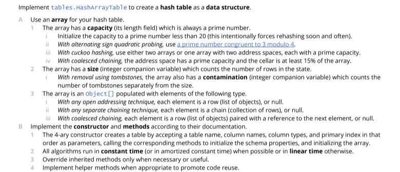 Implement Tableshasharraytable To Create A Hash 
