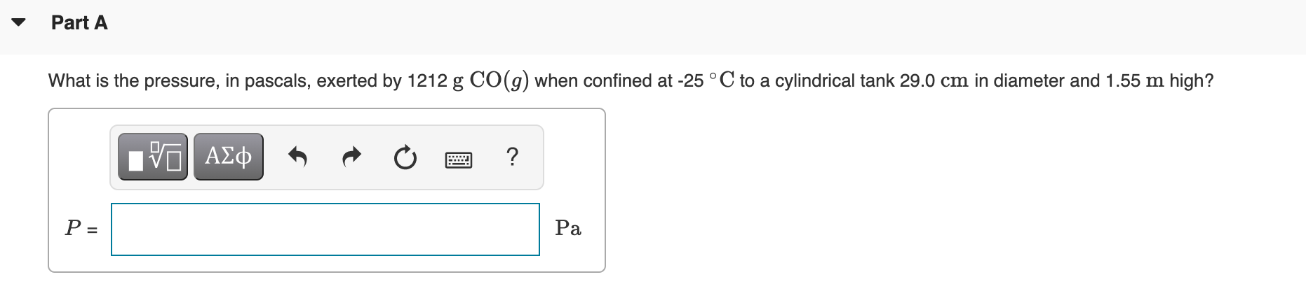 Solved Part A What is the pressure, in pascals, exerted by | Chegg.com