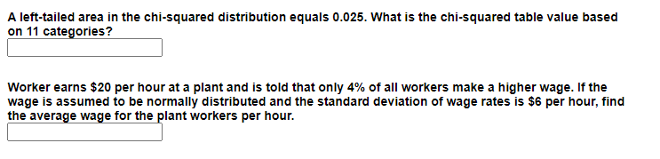 Solved A left-tailed area in the chi-squared distribution | Chegg.com