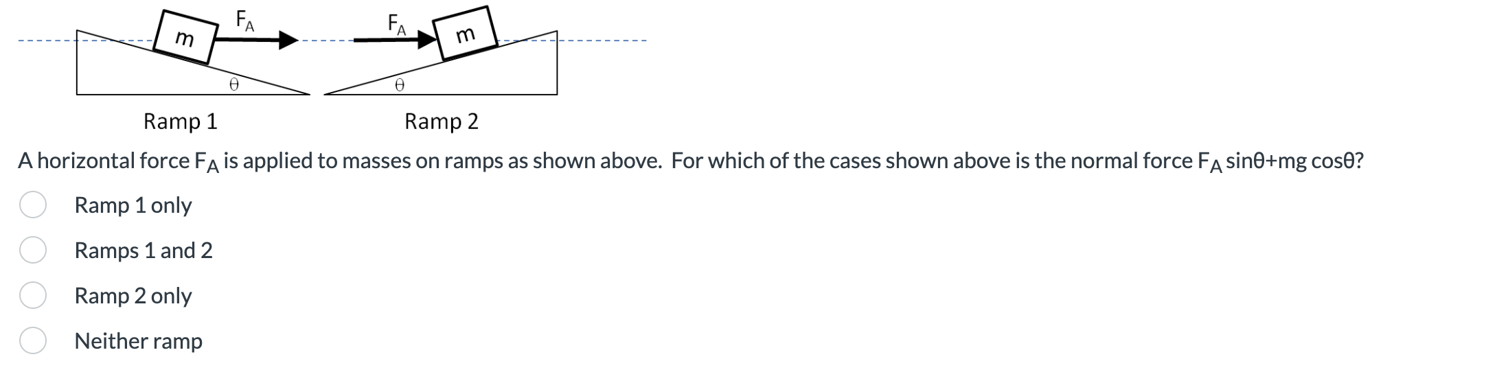 Solved A horizontal force F_(A) is applied to masses on | Chegg.com