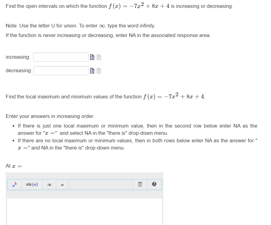 Solved Find the open intervals on which the function | Chegg.com