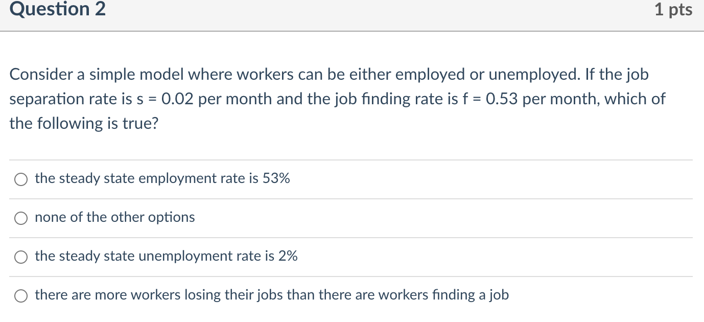 Solved Question 2 1 pts Consider a simple model where | Chegg.com