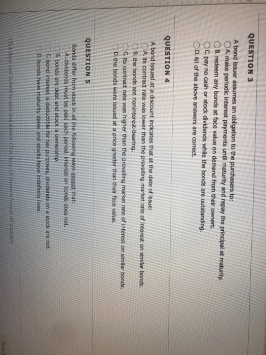 Solved QUESTION 3 A bond issuer assumes an obligation OA | Chegg.com
