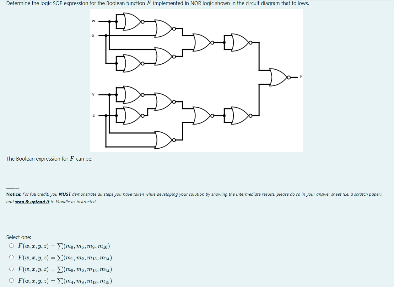 Solved Determine the logic SOP expression for the Boolean | Chegg.com