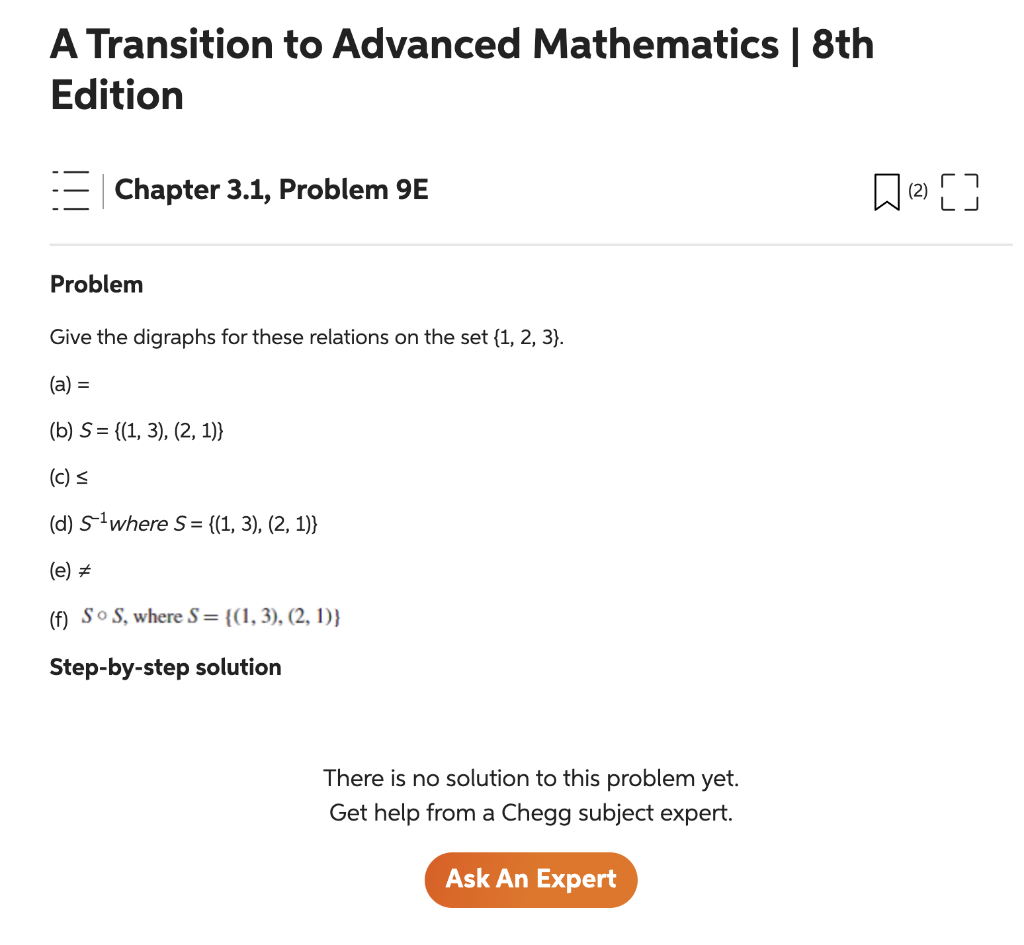 Solved A Transition to Advanced Mathematics | 8th Edition | Chegg.com
