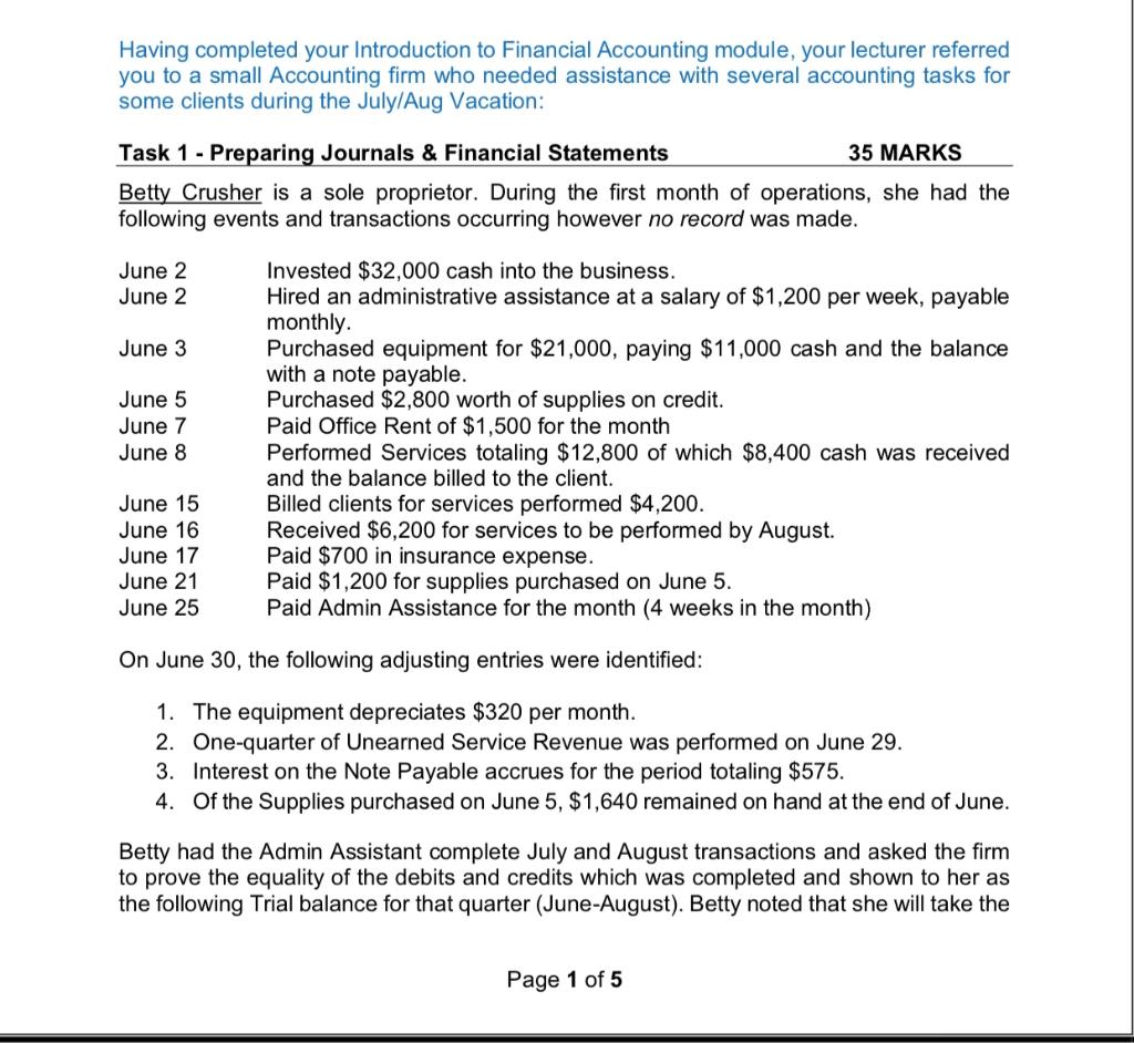 Solved Having completed your Introduction to Financial | Chegg.com