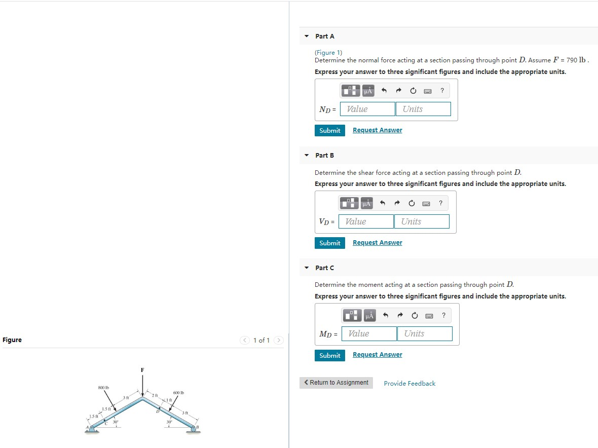 Solved Part A (Figure 1) Determine the normal force acting | Chegg.com