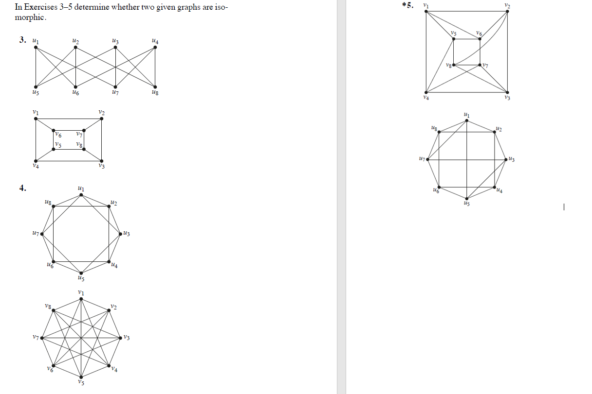 In Exercises 3-5 determine whether two given graphs | Chegg.com In Exercises 3-5 determine whether two given graphs | Chegg.com