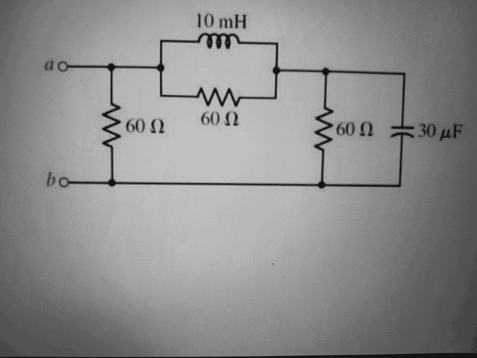[Solved]: Calculate the equivalent impedance seen at the ope