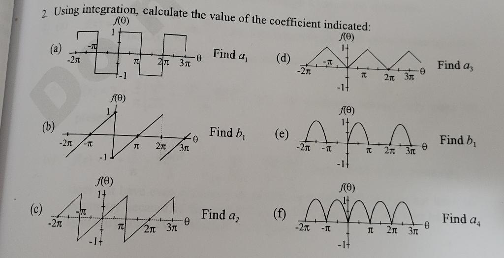 Solved 2. Using integration, calculate tha value of the | Chegg.com