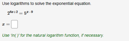 Solved Use logarithms to solve the exponential equation. | Chegg.com