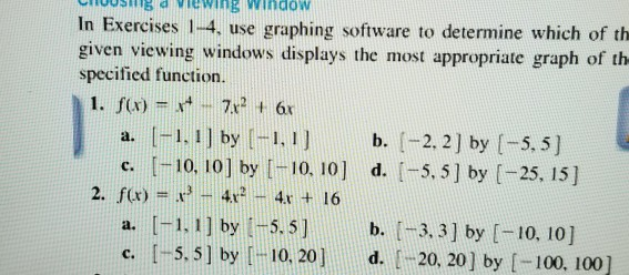 Solved In Exercises 1-4, use graphing software to determine | Chegg.com