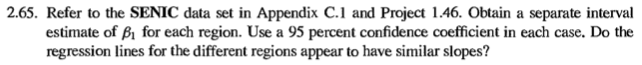 Solved 2.65. Refer to the SENIC data set in Appendix C.1 and | Chegg.com