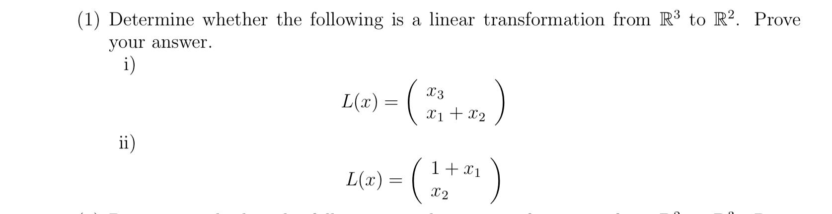 Solved Determine whether the following is a linear | Chegg.com