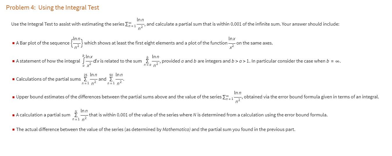 Solved Use Mathematica to evaluate the following series: | Chegg.com