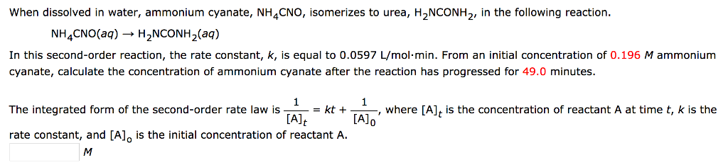 Solved When dissolved in water, ammonium cyanate, NH4CNO, | Chegg.com