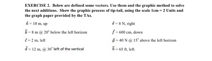 Solved 2. Using the vectors defined in Exercise 2, the | Chegg.com