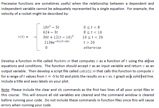 Solved Piecewise functions are sometimes useful when the | Chegg.com