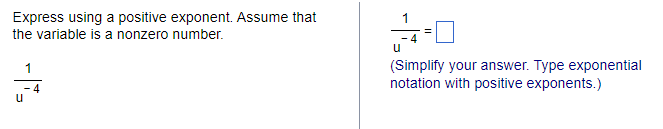 Solved Express using a positive exponent. Assume that the | Chegg.com