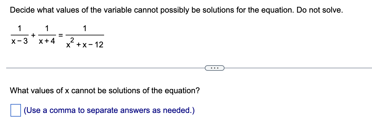 Solved Decide what values of the variable cannot possibly be | Chegg.com
