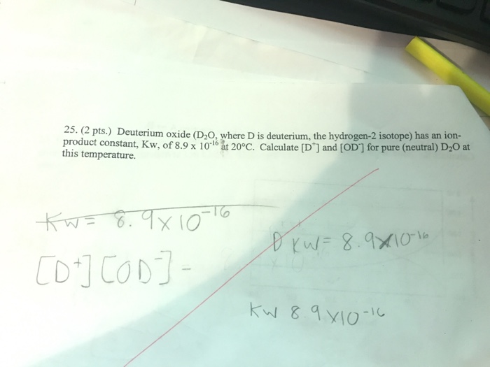 Solved Deuterium oxide (D_2O, where D is deuterium, the | Chegg.com