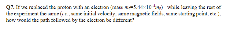 Solved The figure below shows the path of a proton (mass mp | Chegg.com