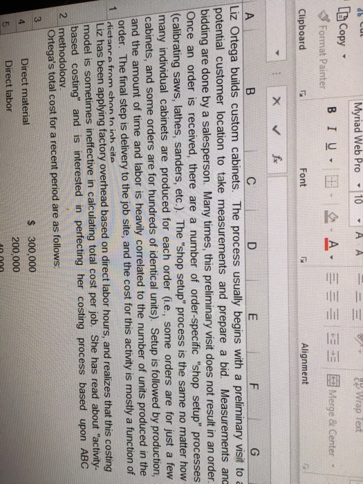 Myriad Web Pro 10A A y Wrap Text Copy B I U A· ! | Chegg.com