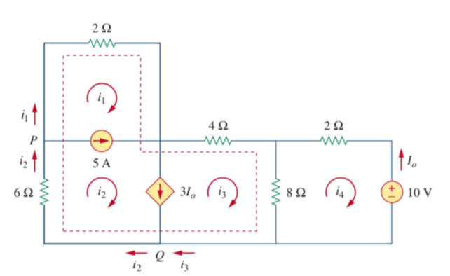 Solved For the given circuit, find i1 to i4 using mesh | Chegg.com
