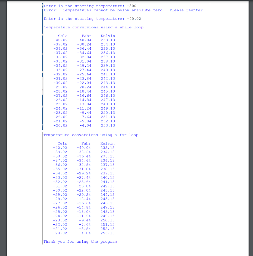 Solved Lab 4 – Part 2 Using while and for loops to display | Chegg.com