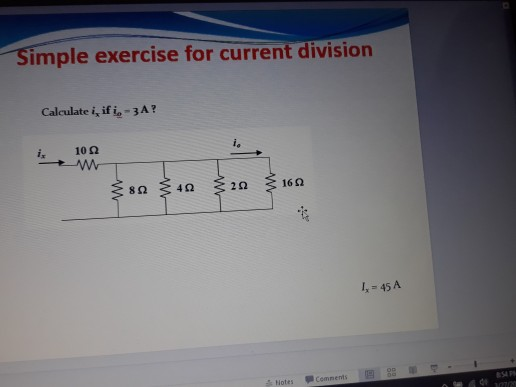 Solved Simple exercise for current division Calculate i, if | Chegg.com