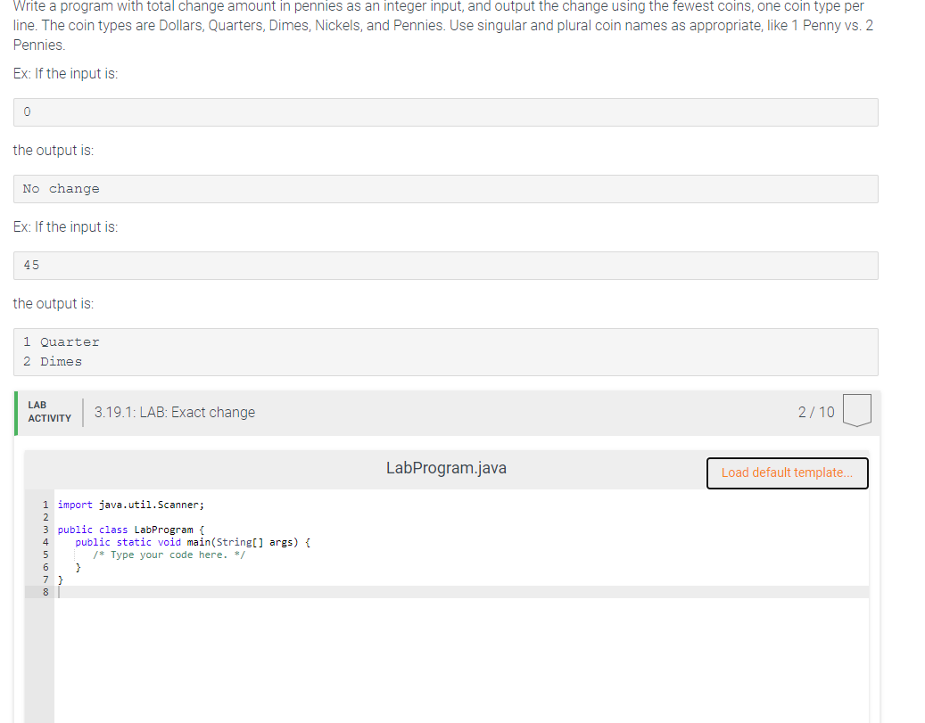 Solved: Write A Program With Total Change Amount In Pennie... | Chegg.com