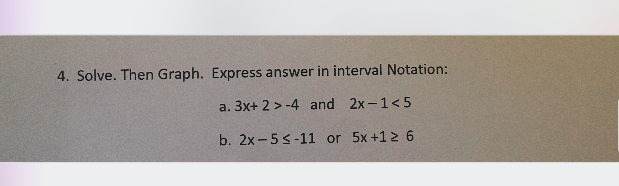 Solved Need help solving by interval notation and then | Chegg.com