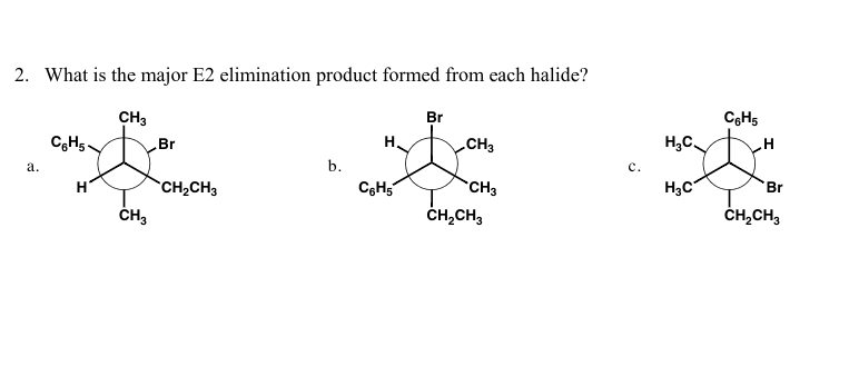 Solved 2. What is the major E2 elimination product formed | Chegg.com