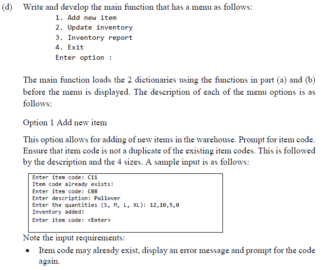Solved A clothing store maintains inventory on items in | Chegg.com