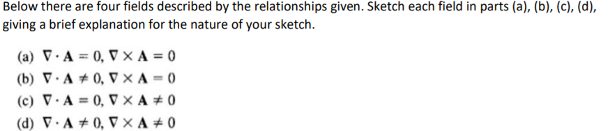 Solved Below there are four fields described by the | Chegg.com