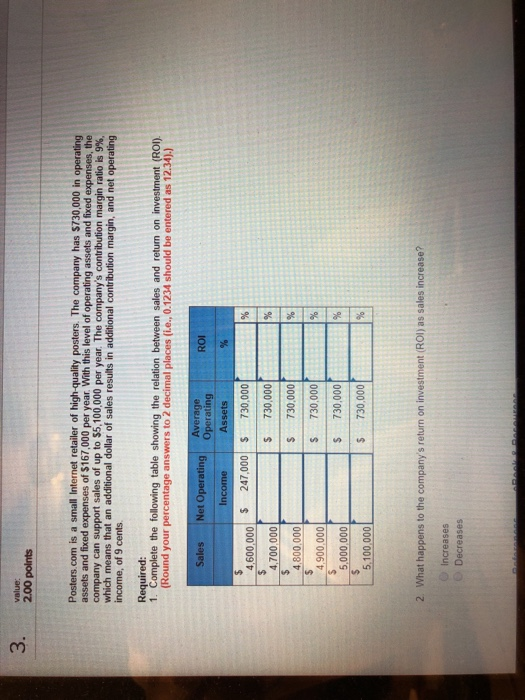 Solved 3 value 2.00 points Posters.com is a small Internet | Chegg.com