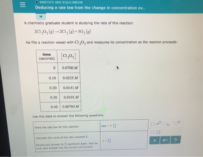 Solved -O KINETICS AND EQUILIBRIUM -Deducing a rate law from | Chegg.com