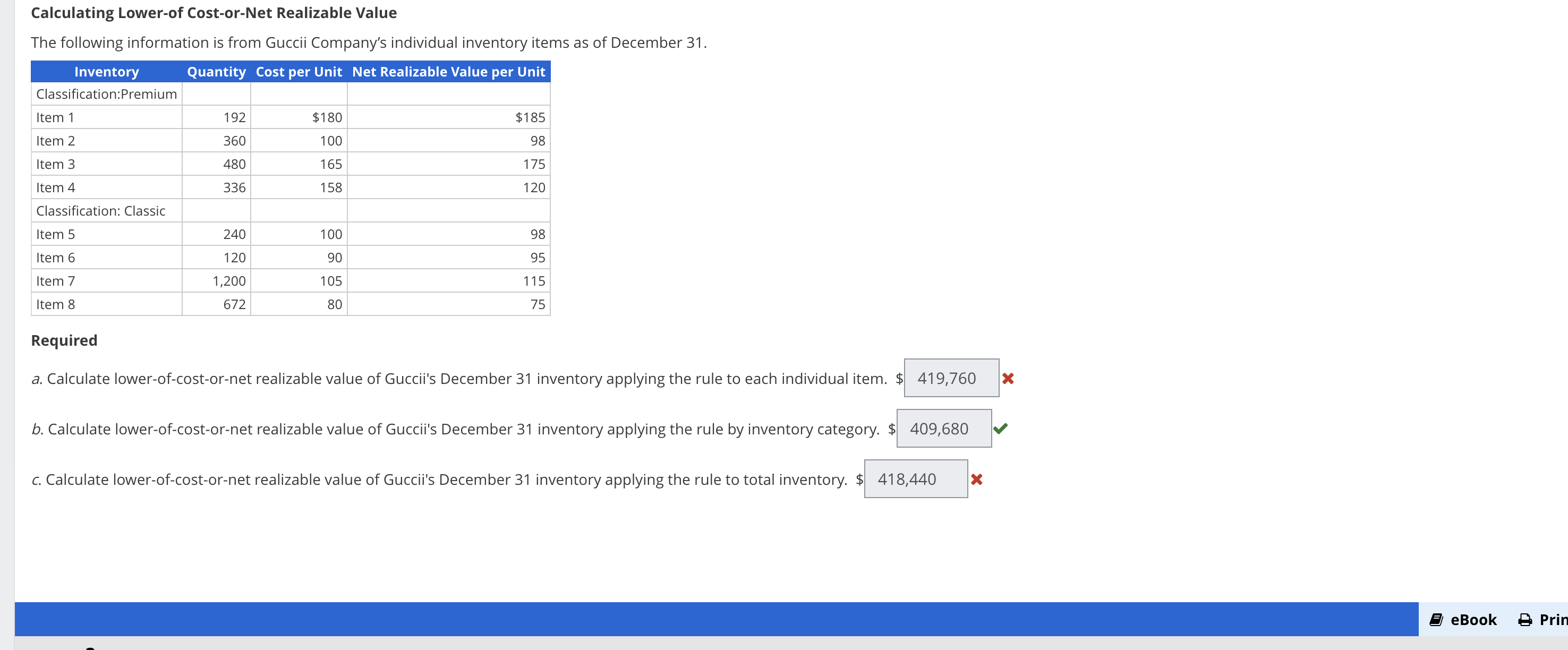Solved Calculating Lower-of Cost-or-Net Realizable ValueThe | Chegg.com