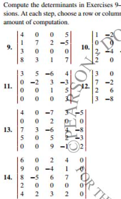Solved Compute the determinants in Exercises 9 sions. At | Chegg.com