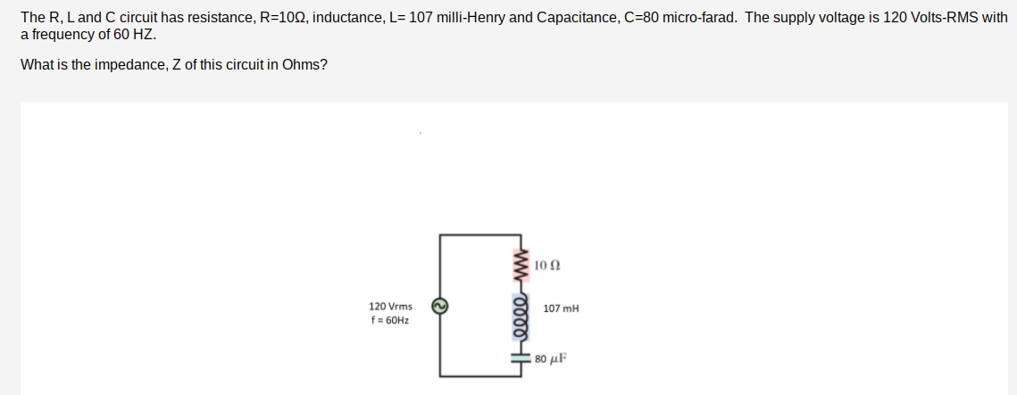 Solved What is the inductive reactance, capacitive | Chegg.com
