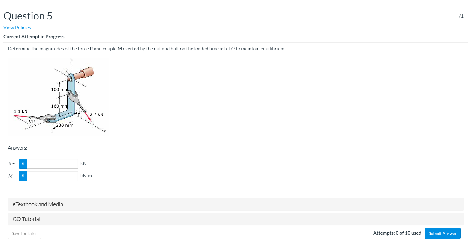 Solved --/1 Question 5 View Policies Current Attempt in | Chegg.com