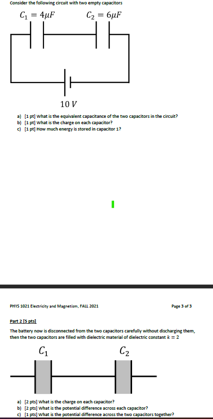 Solved Consider the following circuit with two empty | Chegg.com