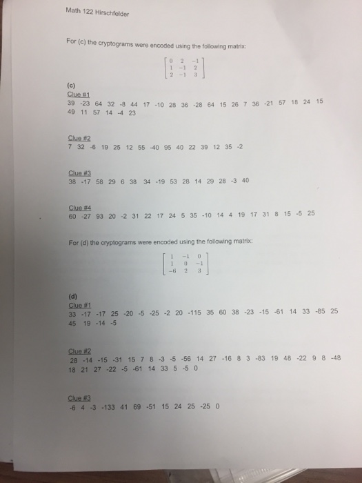 Solved A cryptogram is a message written according to a | Chegg.com