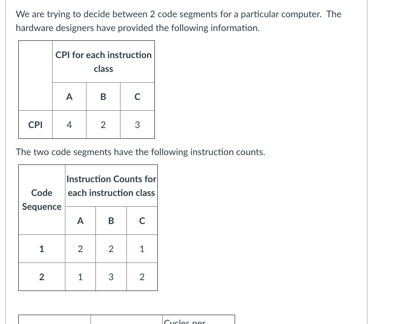 Solved We are trying to decide between 2 code segments for a | Chegg.com