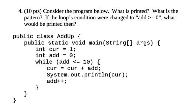 Solved (10 ﻿pts) ﻿Consider the program below. What is | Chegg.com