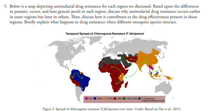 Solved Below is a map depicting antimalarial drug resistance | Chegg.com