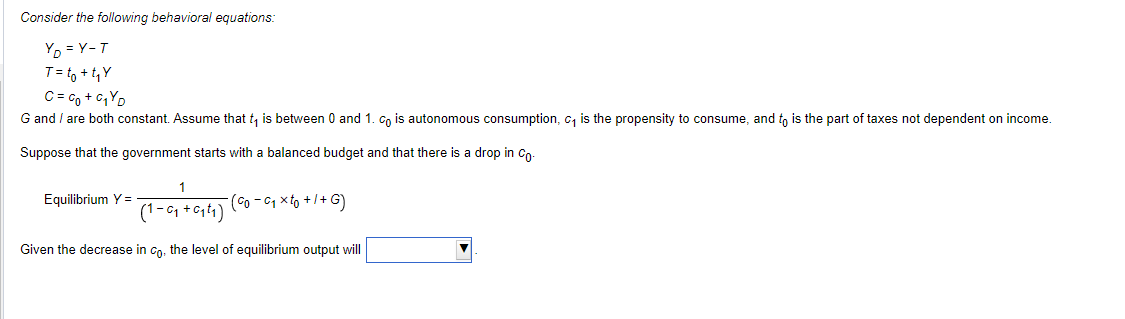 Solved Consider the following behavioral equations: | Chegg.com