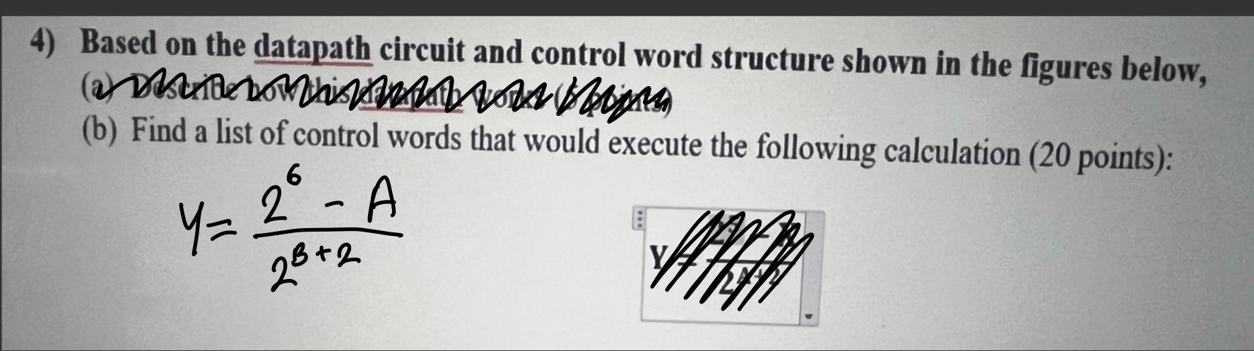 Solved Based On The Datapath Circuit And Control Word 